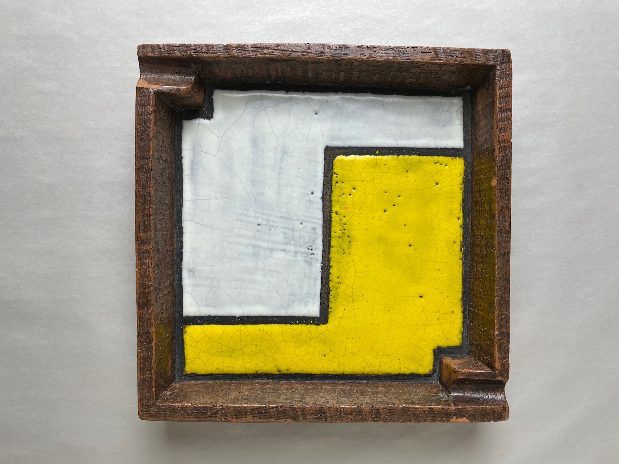 Bitossi for Raymor Mondrian Ashtray Yellow and White Mid Century Made ...