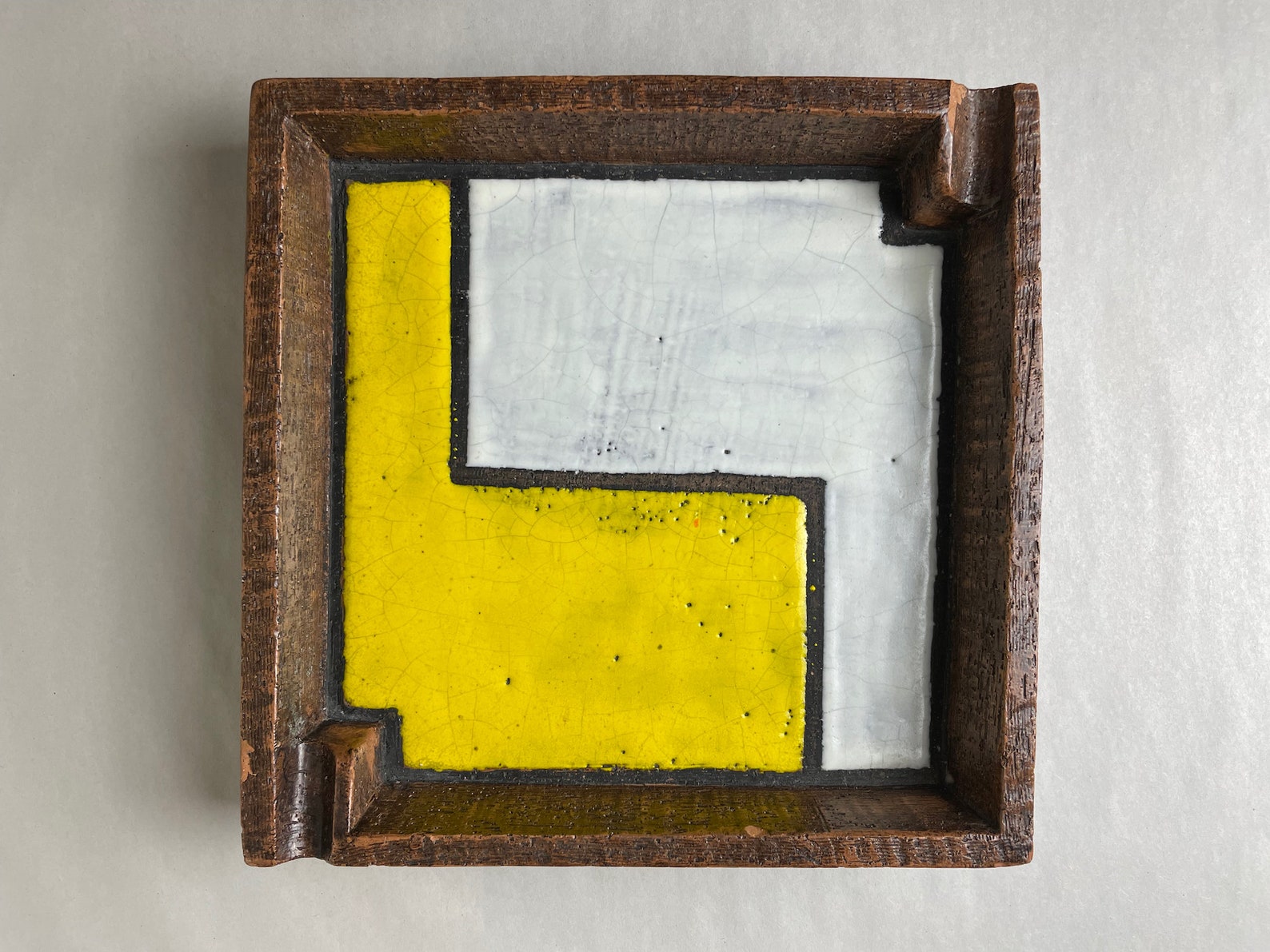 Bitossi for Raymor Mondrian Ashtray Yellow and White Mid Century Made ...