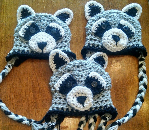 Newborn Raccoon Hat Baby Raccoon Hat Infant Crochet Raccoon | Etsy