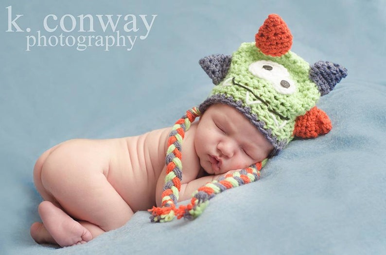 Baby/newborn/infant/toddler Colorful Monster Crochet Hat. - Etsy