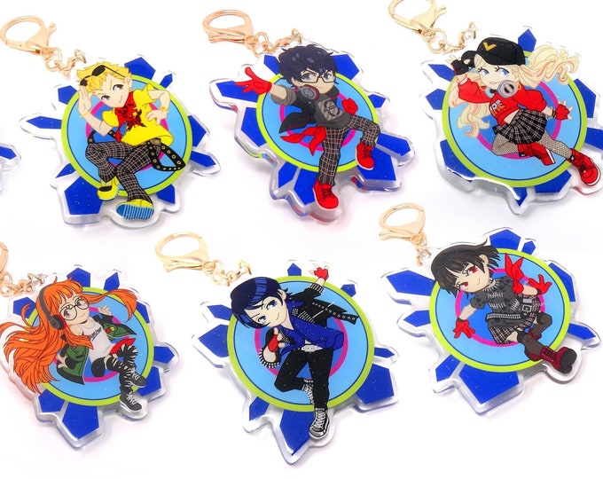 Persona 5 Acrylic Charm Keychains - Etsy