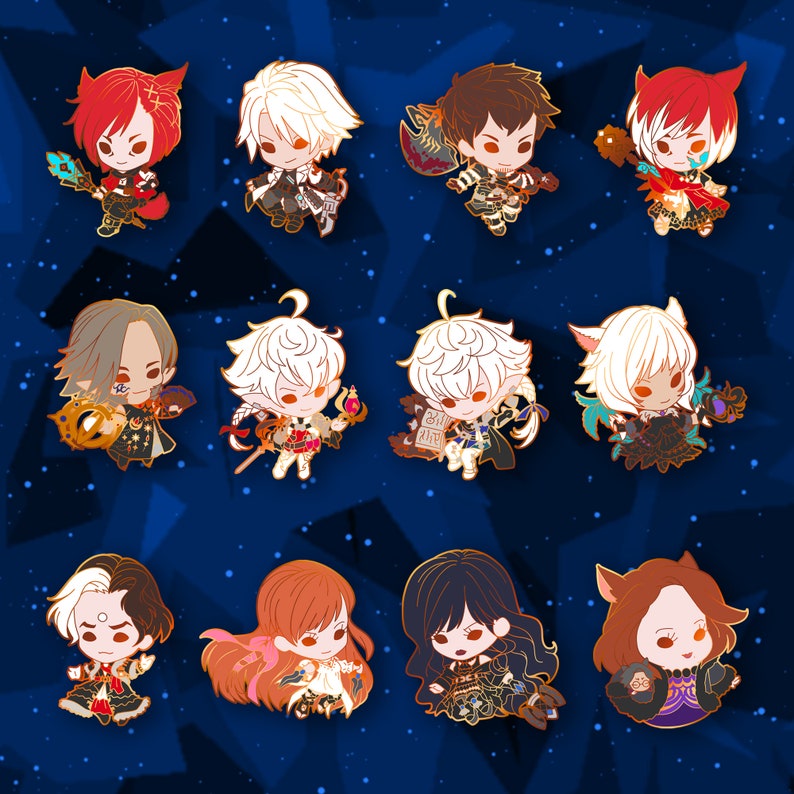Final Fantasy XIV Pin Set Chibi Shadowbringers Enamel Pins - Etsy