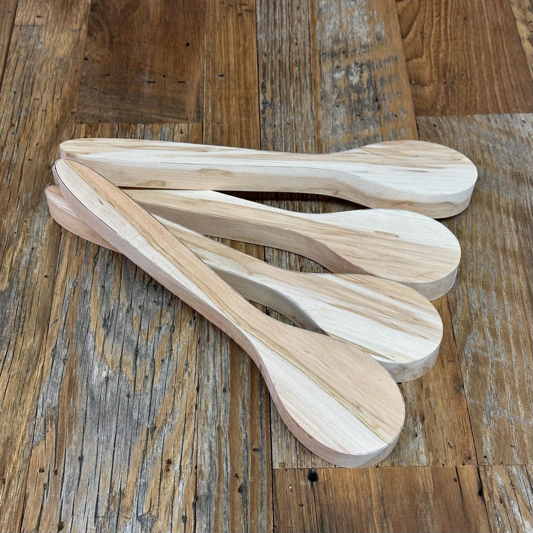 Wood Spoon Blanks, Set of 4, Carving Blanks, Spoon Carving Blanks ...