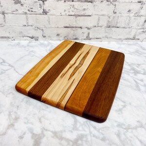 Wood Cutting Board Random Layout Walnut Cherry & Ambrosia - Etsy