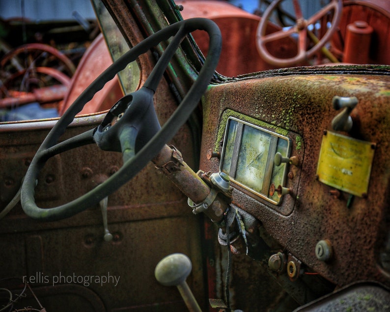 Photography, Inside View of an Old Well Drilling Truck, Photographic ...
