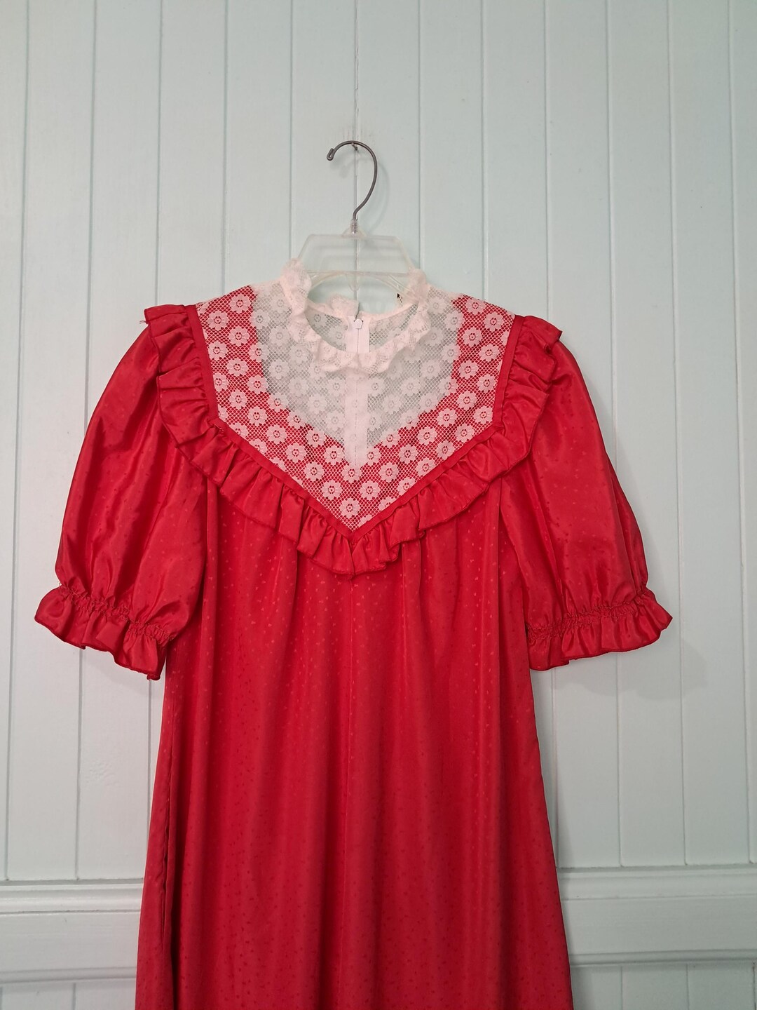 Island Fashions Hawaiian Aloha Muumuu Dress Sz 8 Vintage Red Silky ...