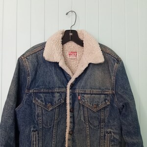 Levi's Sherpa Denim Trucker Biker Ranch Cowboy Jacket Sz - Etsy