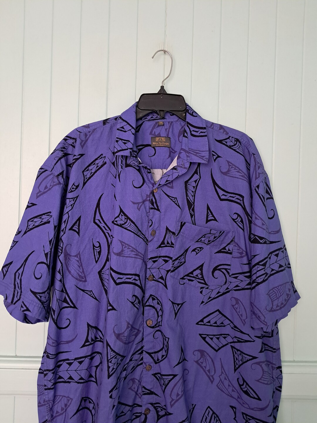 Wahine Toa Mens Modern Hawaiian Aloha Shirt Sz 3XL Cotton Viscose ...