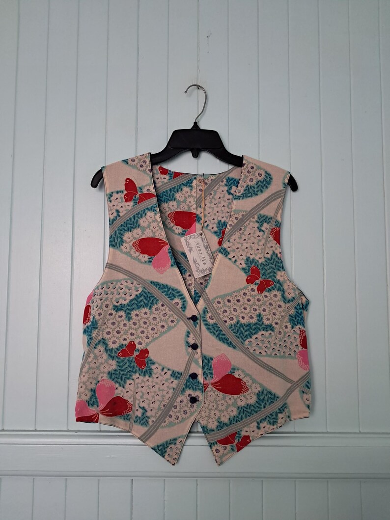 NWT Hana Hou Vest Womens Modern Vintage Retro Remake Hawaiian Aloha One ...