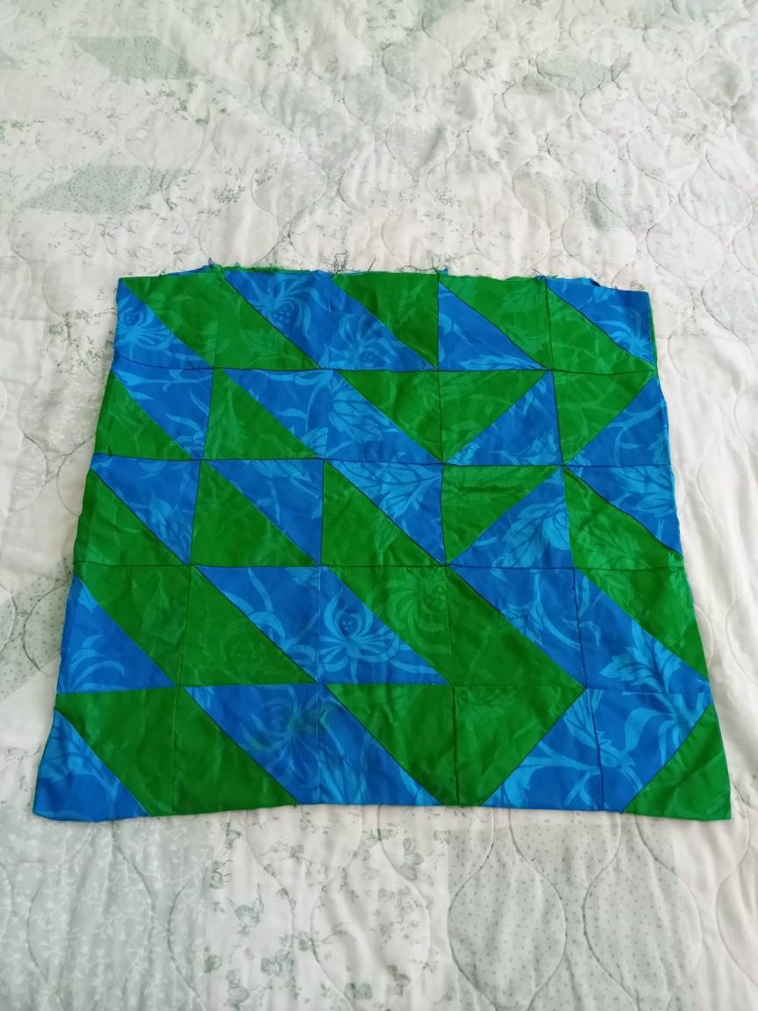 Vintage Hawaiian Patchwork Aloha Throw Pillow Sham Cotton Blue Green ...