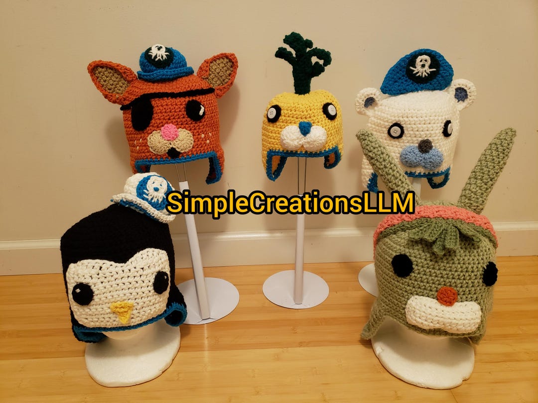 Crochet Hats, Handmade Hats, Captain Barnacle, Tunip, Kwazii, Peso ...