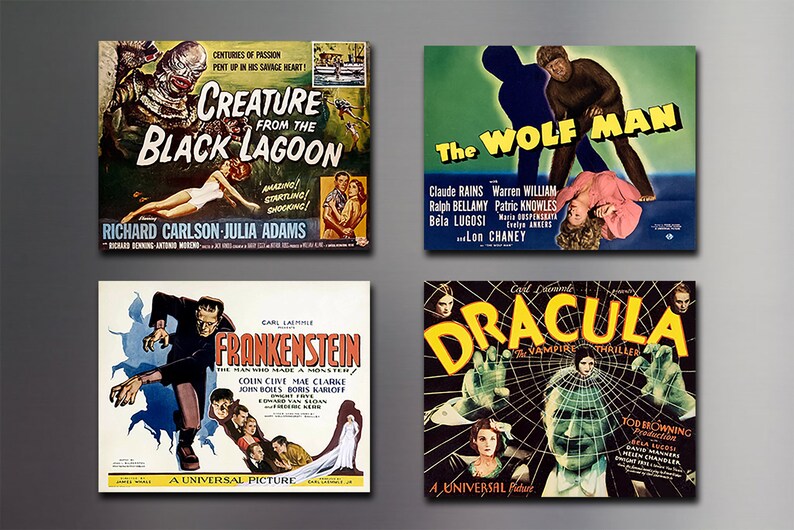 Classic Horror Movie Posters / Lobby Cards on Refrigerator Magnets ...