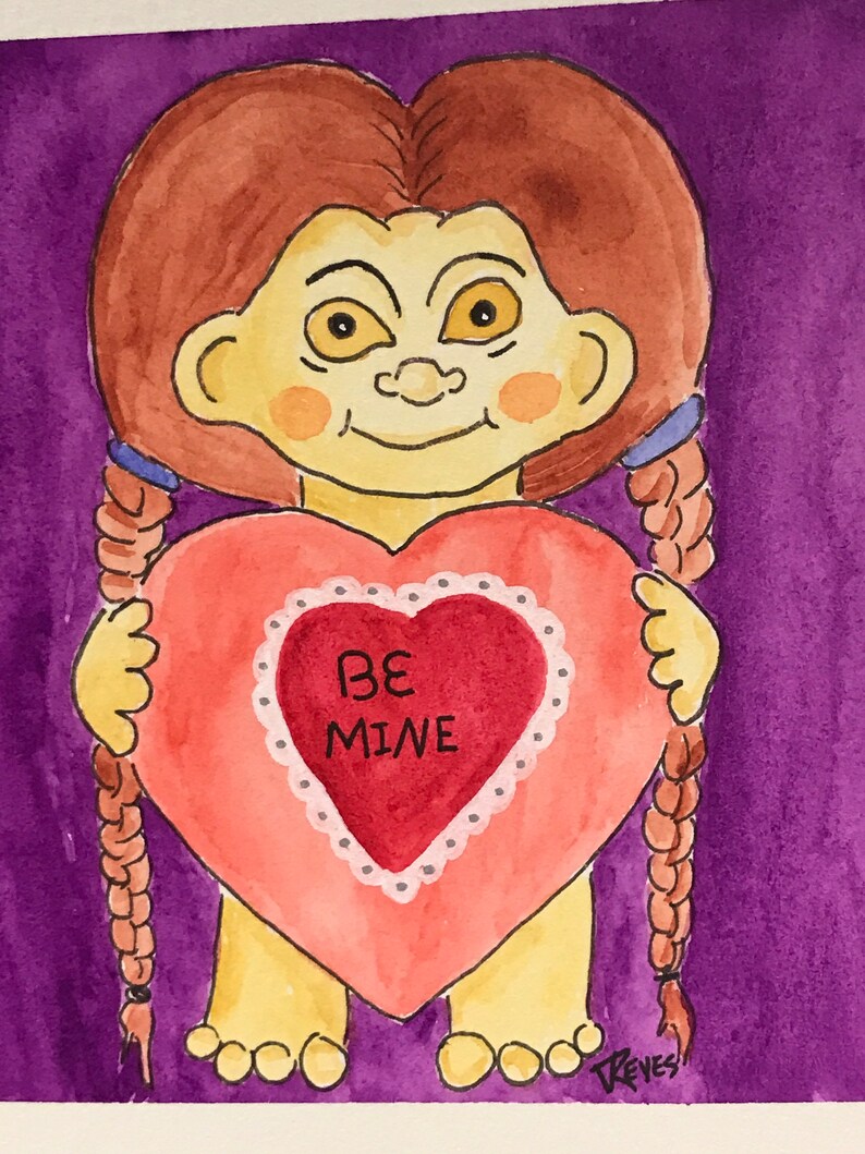 Troll Love Watercolor Painting 80s Vibe Pop Art Russ Good Luck - Etsy
