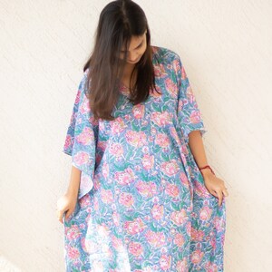 Light Blue Beach Cover up Caftan Dress - Pool Cover up Tunic - Block ...