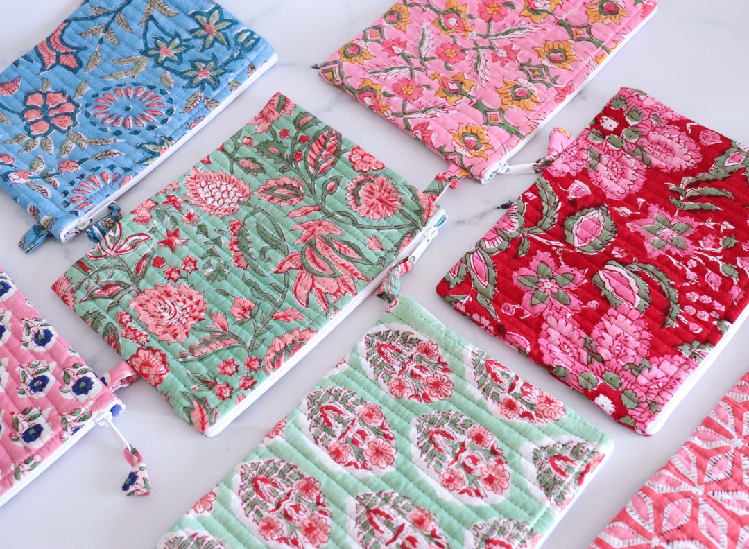 Bulk Lot of Block Print Flat Pouches - Block Print Wallets - Assorted ...