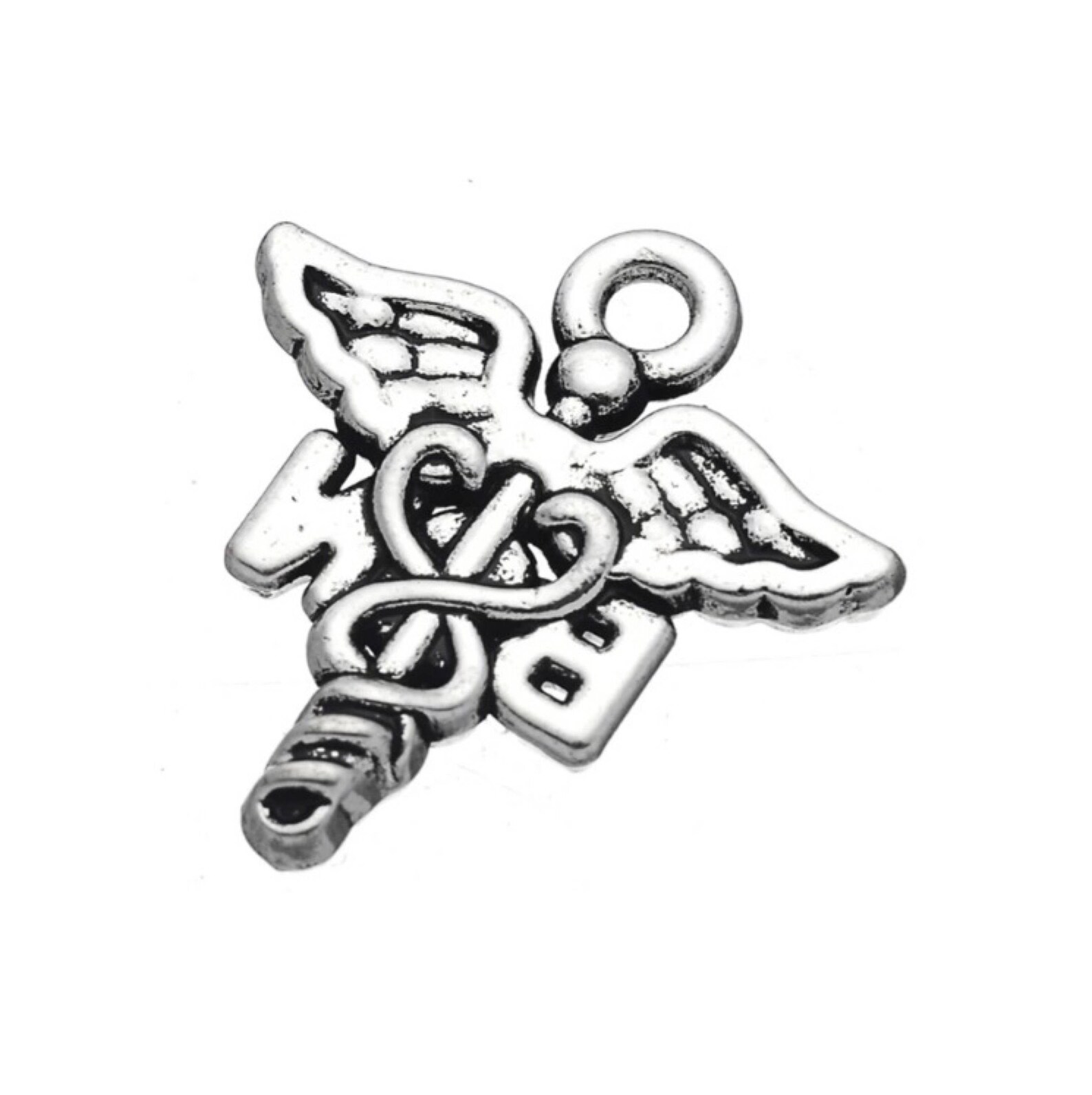 TEN 10 BSN Caduceus Charms / BSN Nurse Charms - Etsy