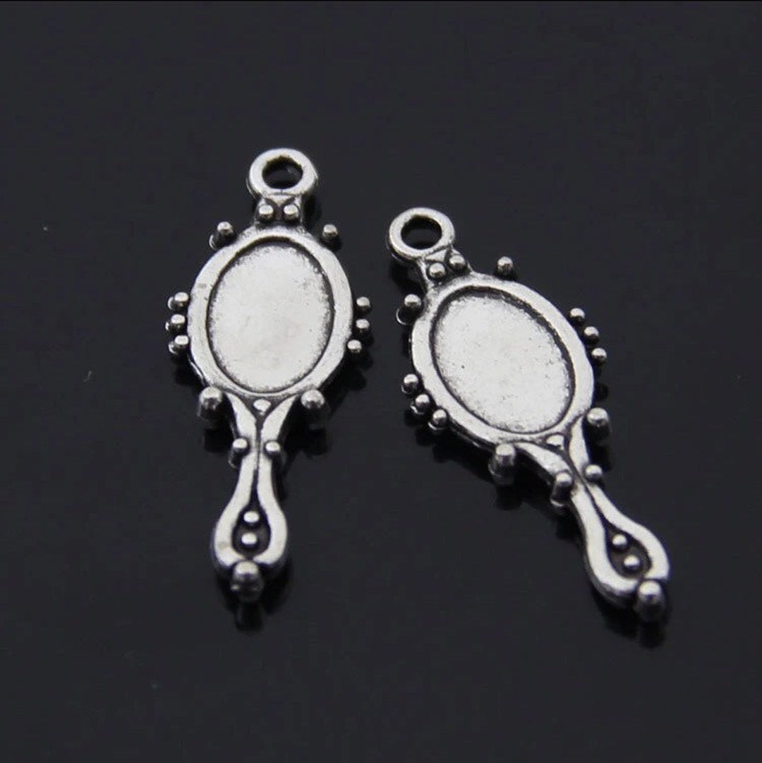 BULK - 50 Silver Mirror Charms - Etsy