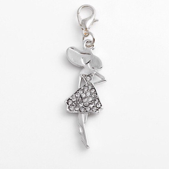 Rhinestone Lady Charm silver - Etsy
