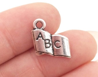 50pcs Antique Silver Open Book Charmsbook Pendant 12x11mm - Etsy