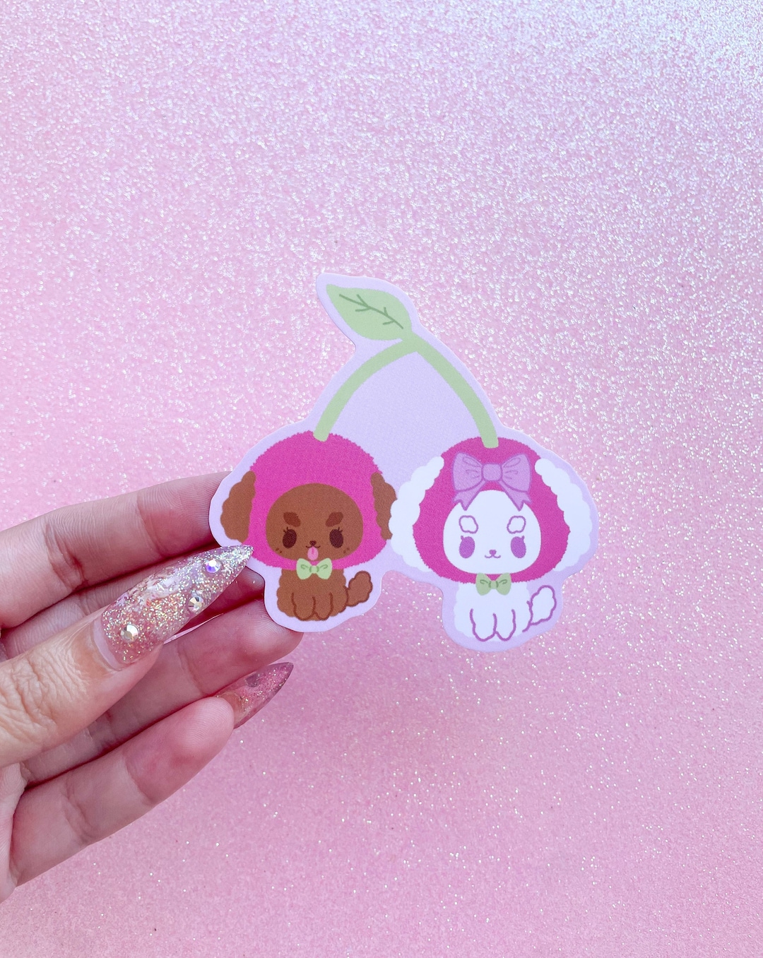Cherry Chispa Anf Fluffy Sticker - Etsy