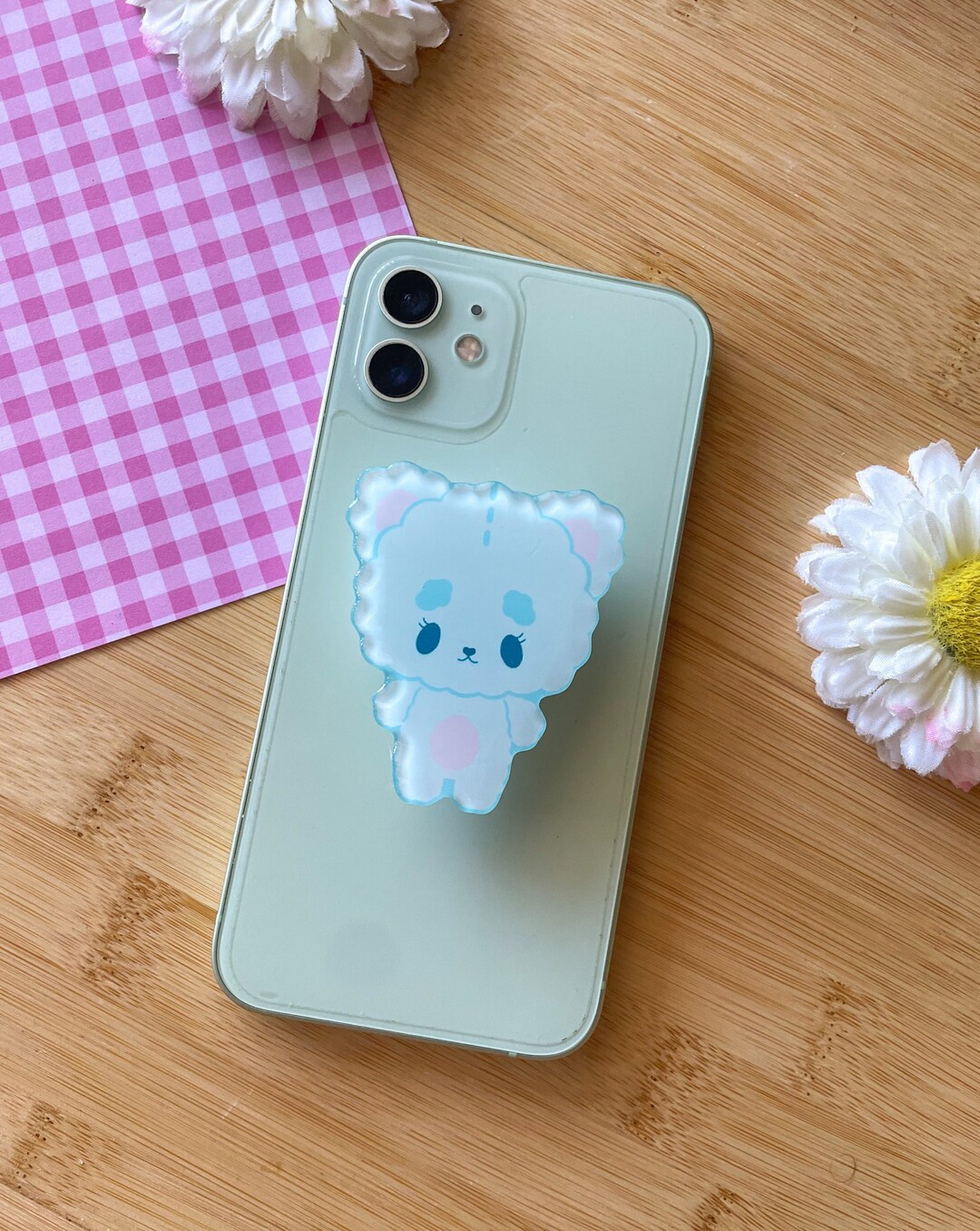 Nube the Blue Bear Phone Grippy - Etsy