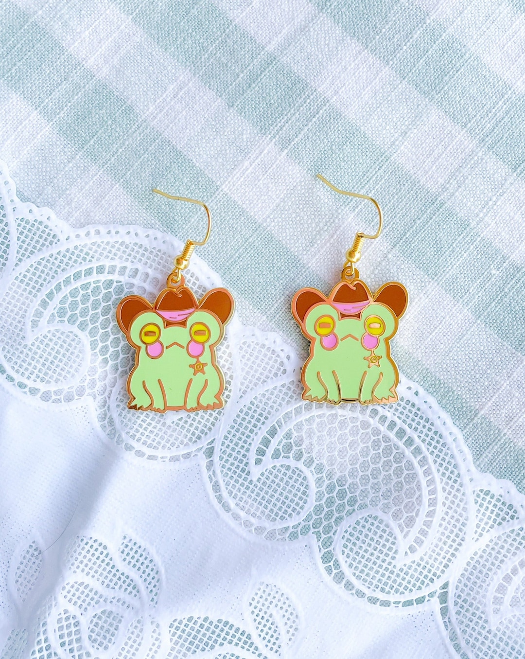 Cowboy Froggy Earrings Preorder - Etsy