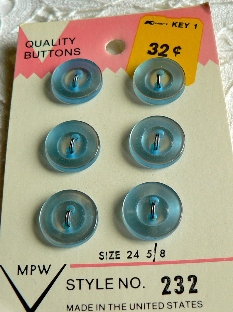 Baby Blue Two Hole Buttons Circa 1970 - Etsy