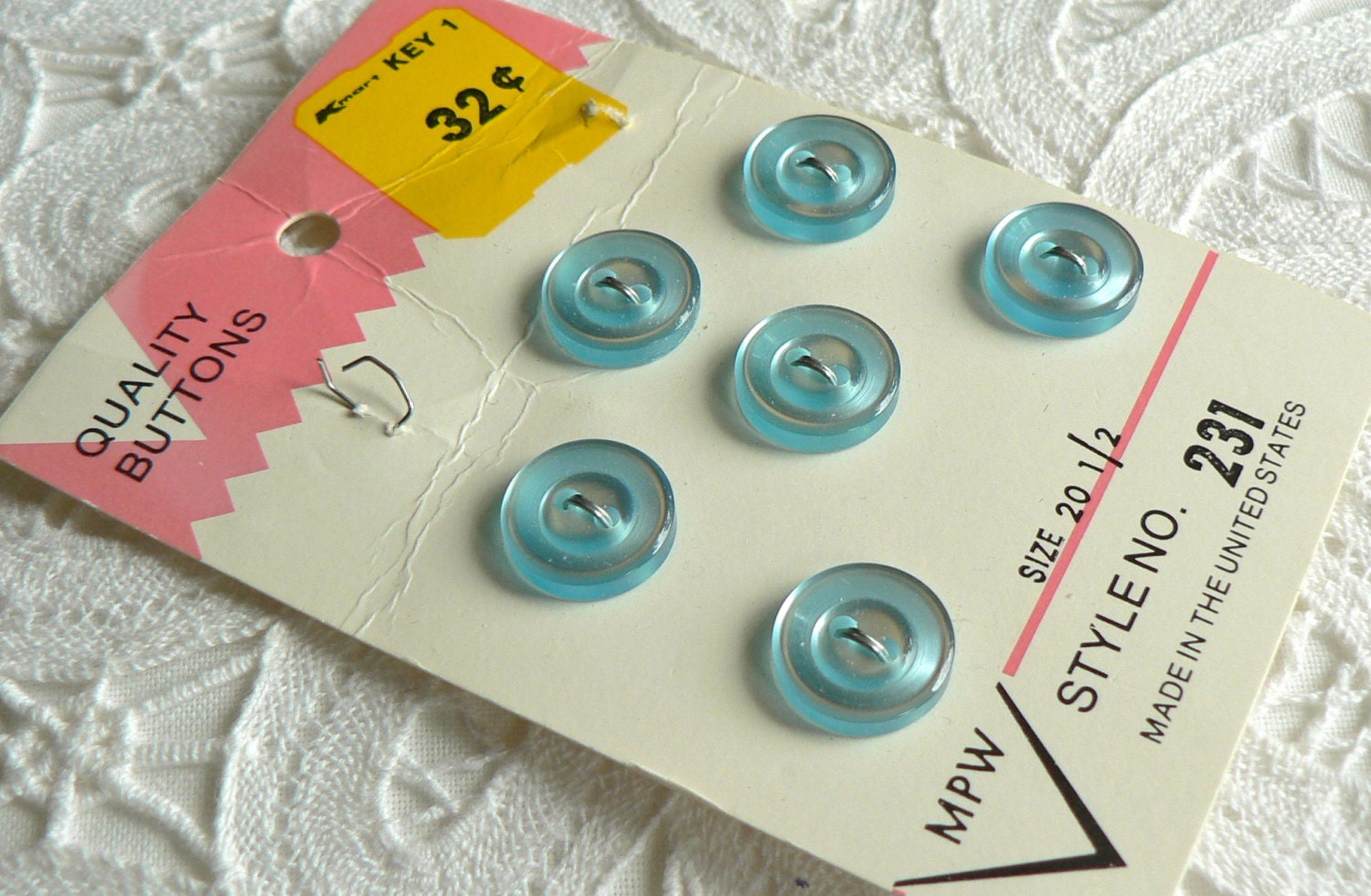 Baby Blue Two Hole Buttons Circa 1970 - Etsy