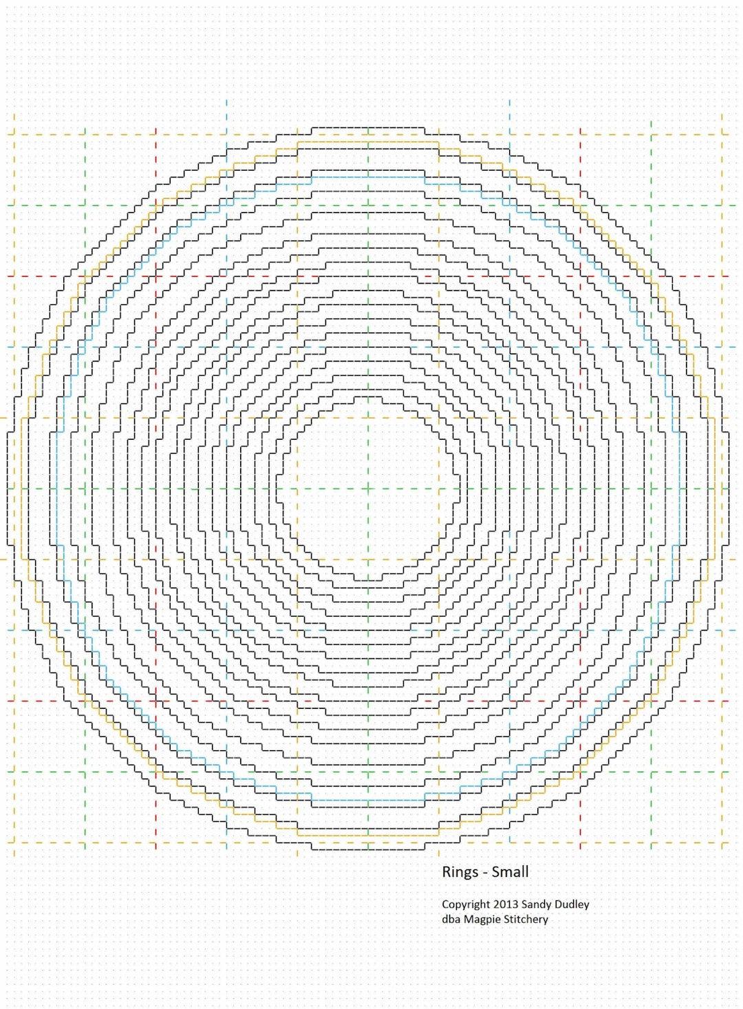 Cross Stitch Rings - Pattern for Many Sizes Concentric Rings or Circles ...