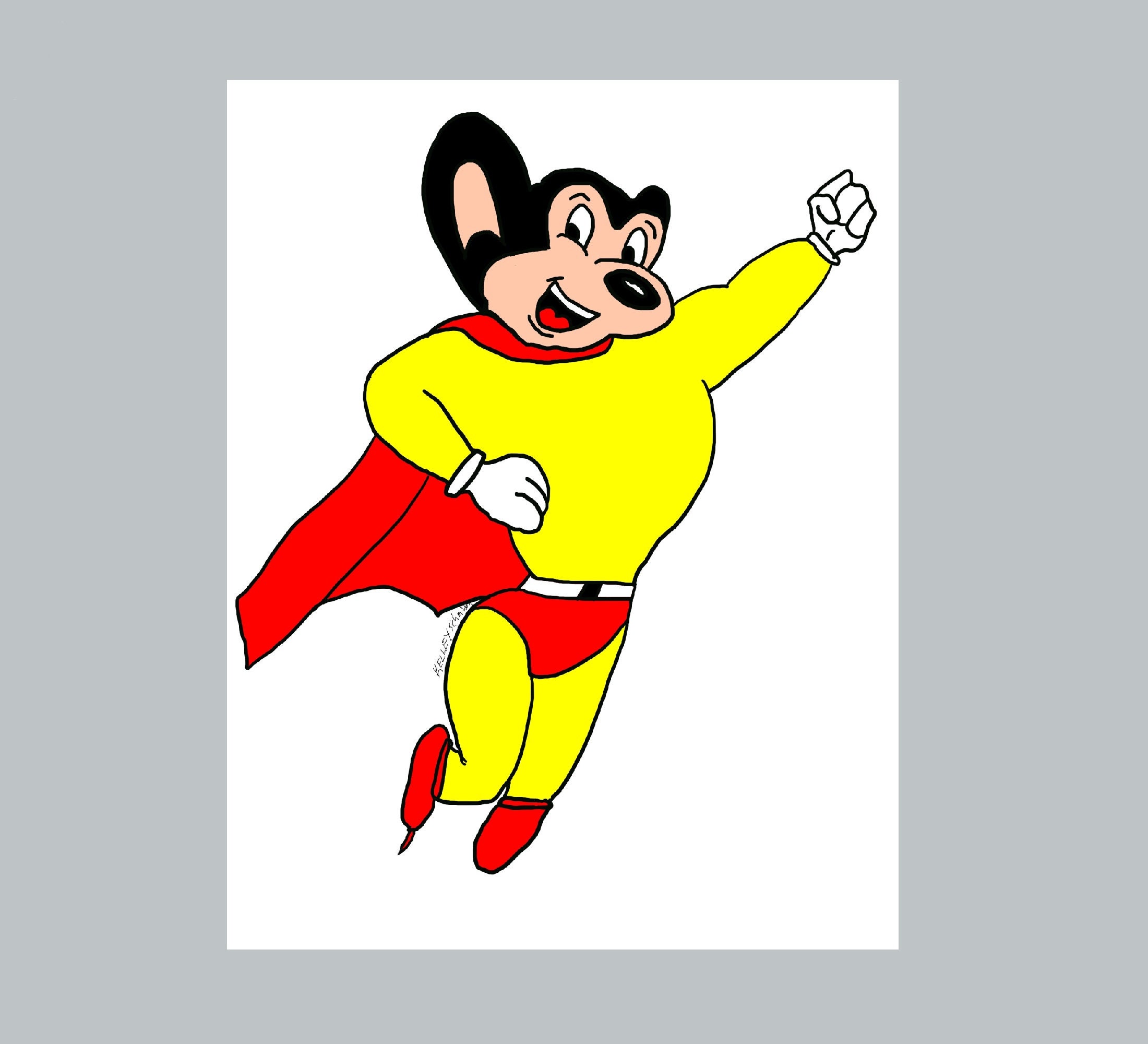 Mighty Mouse Retro Drawing, Instant Digital Download, Classic Cartoon ...