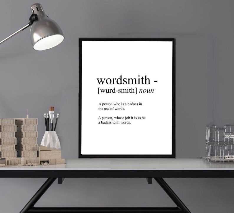 Humorous Wordsmith Definition Poster, Geek Art, Funny Art Print, Wall ...