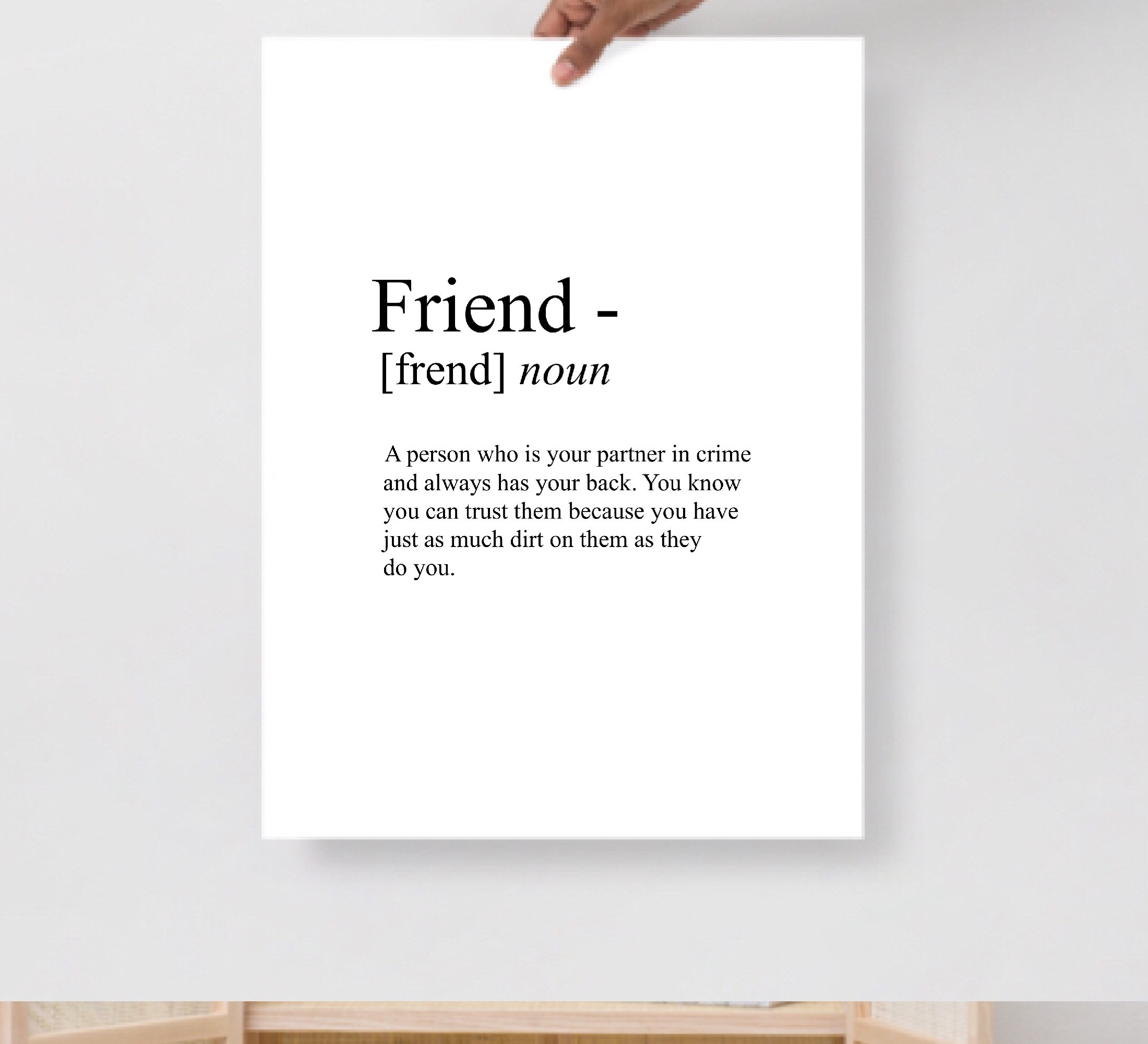 Friend Definition Print - Etsy