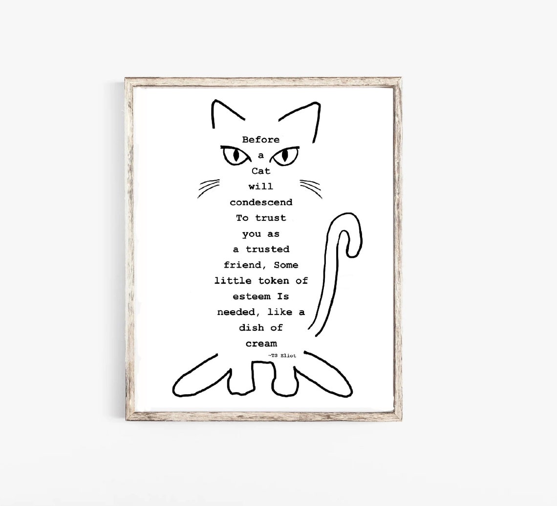 TS Eliot Cat Poem, Famous Poet Print, Printable Wall Art, Cat Lover ...