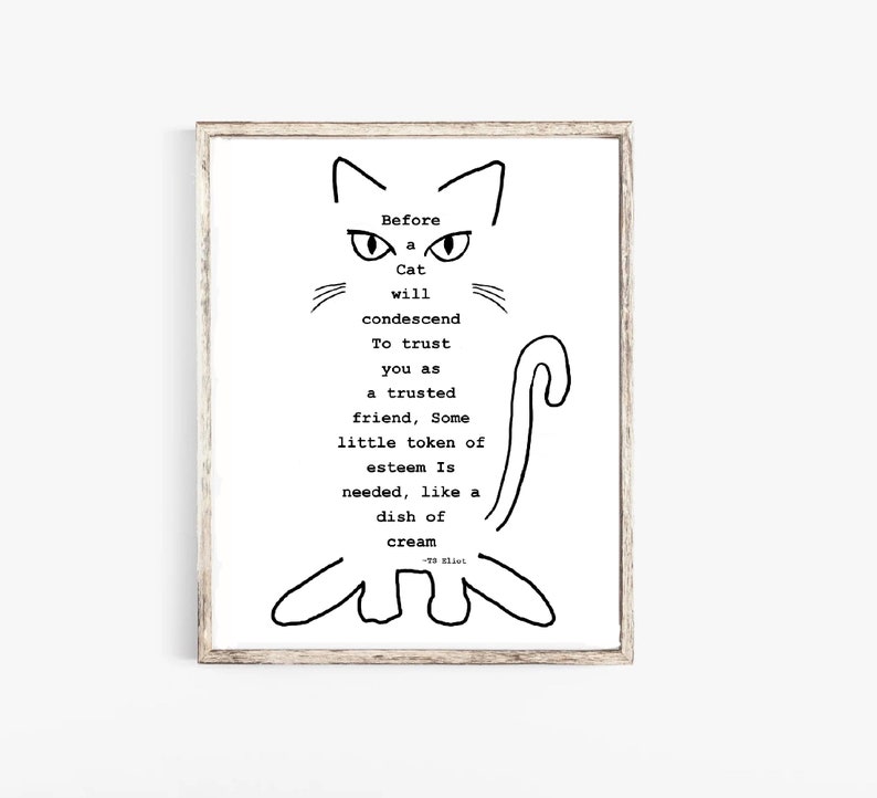 TS Eliot Cat Poem, Famous Poet Print, Printable Wall Art, Cat Lover ...
