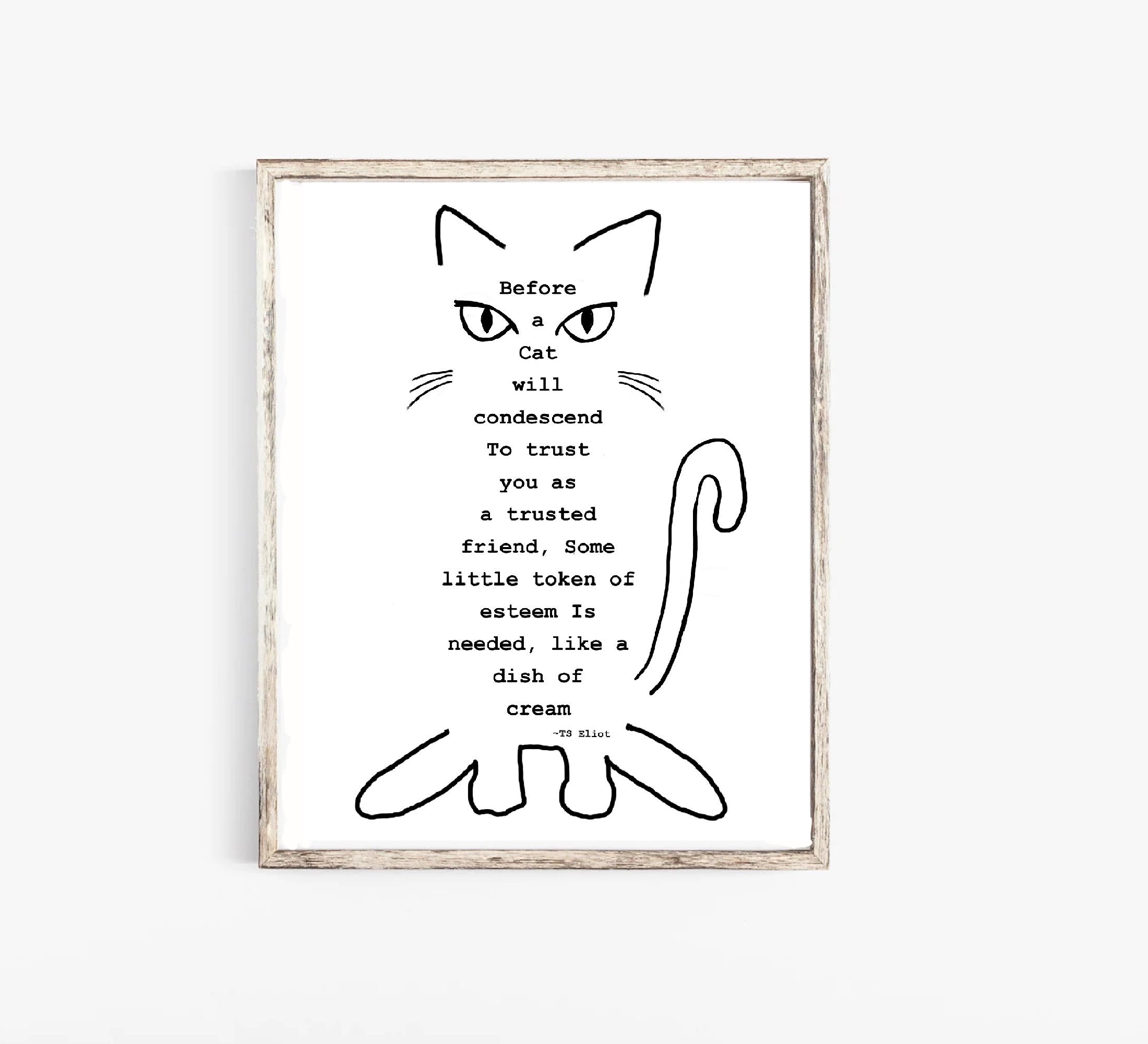 TS Eliot Cat Poem, Famous Poet Print, Printable Wall Art, Cat Lover ...