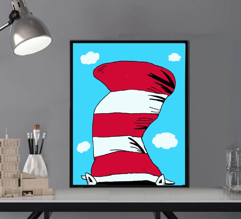 Dr. Seuss Cat in the Hat Art, Children’s Book Art Prints, Instant ...