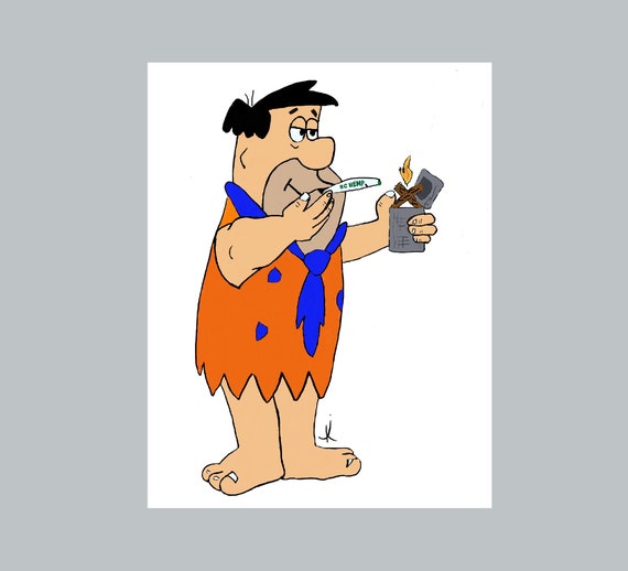 Fred Flintstone Retro Drawing Classic Cartoon Funny Fred - Etsy