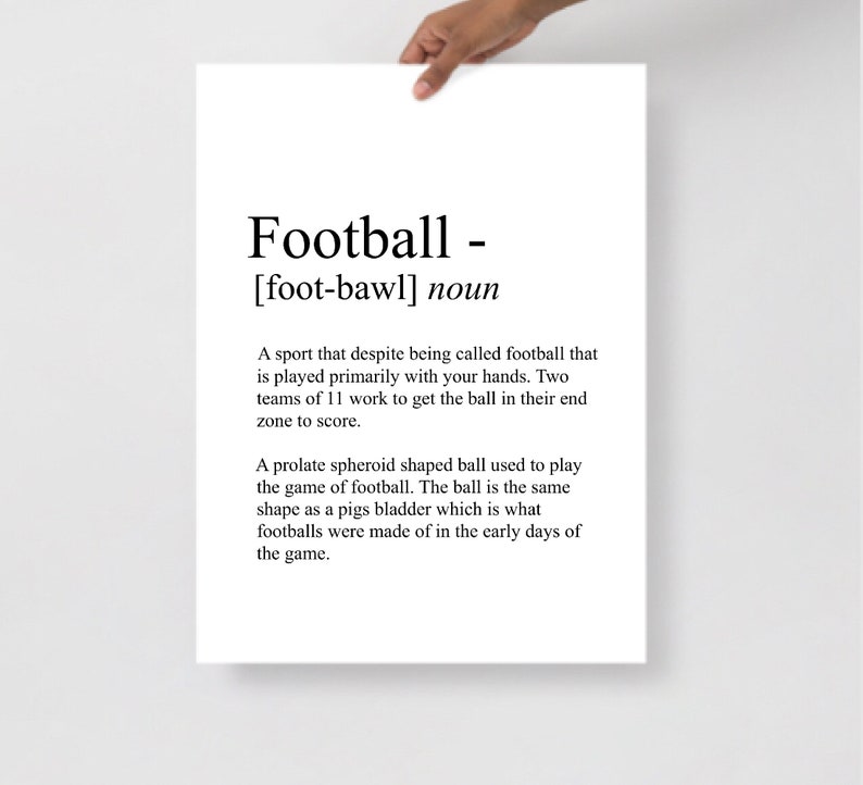 Humorous Football Definition Print - Etsy