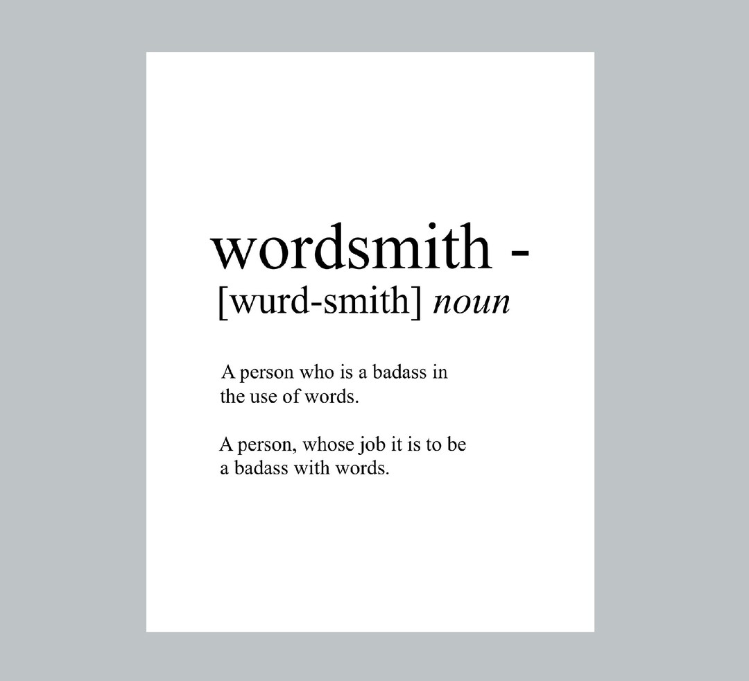 Humorous Wordsmith Definition Poster, Geek Art, Funny Art Print, Wall ...