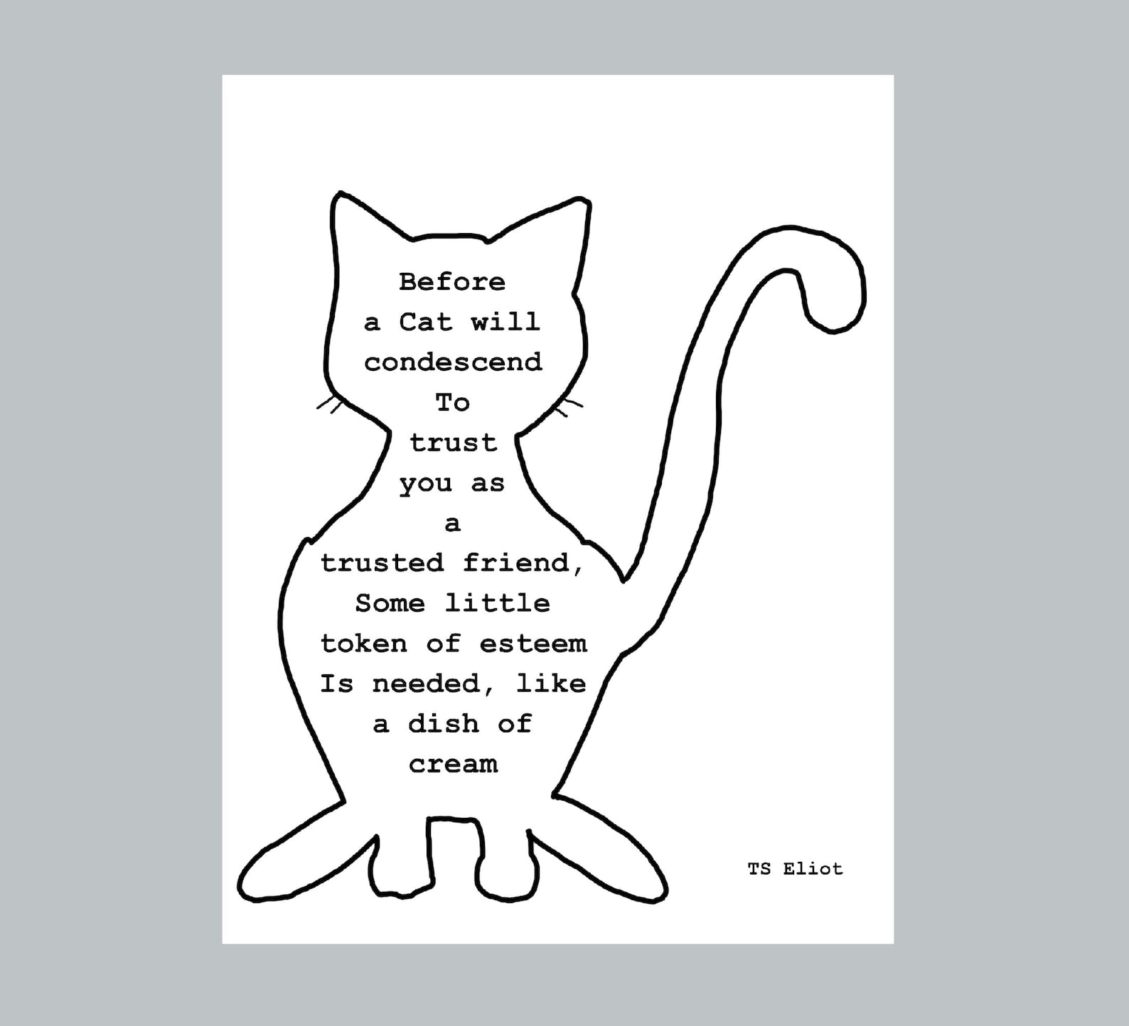 TS Eliot Cat Poem Famous Poet Print Printable Wall Art Cat - Etsy