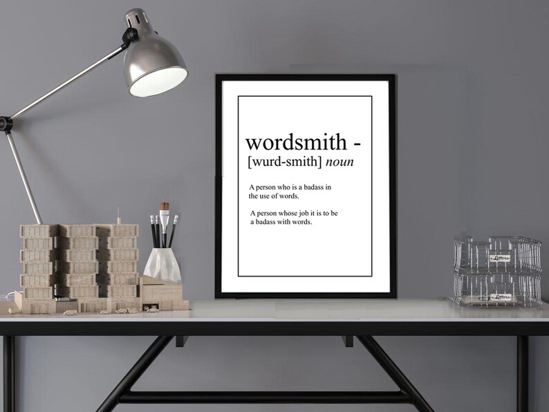 Humorous Wordsmith Definition Poster Geek Art Funny Art | Etsy