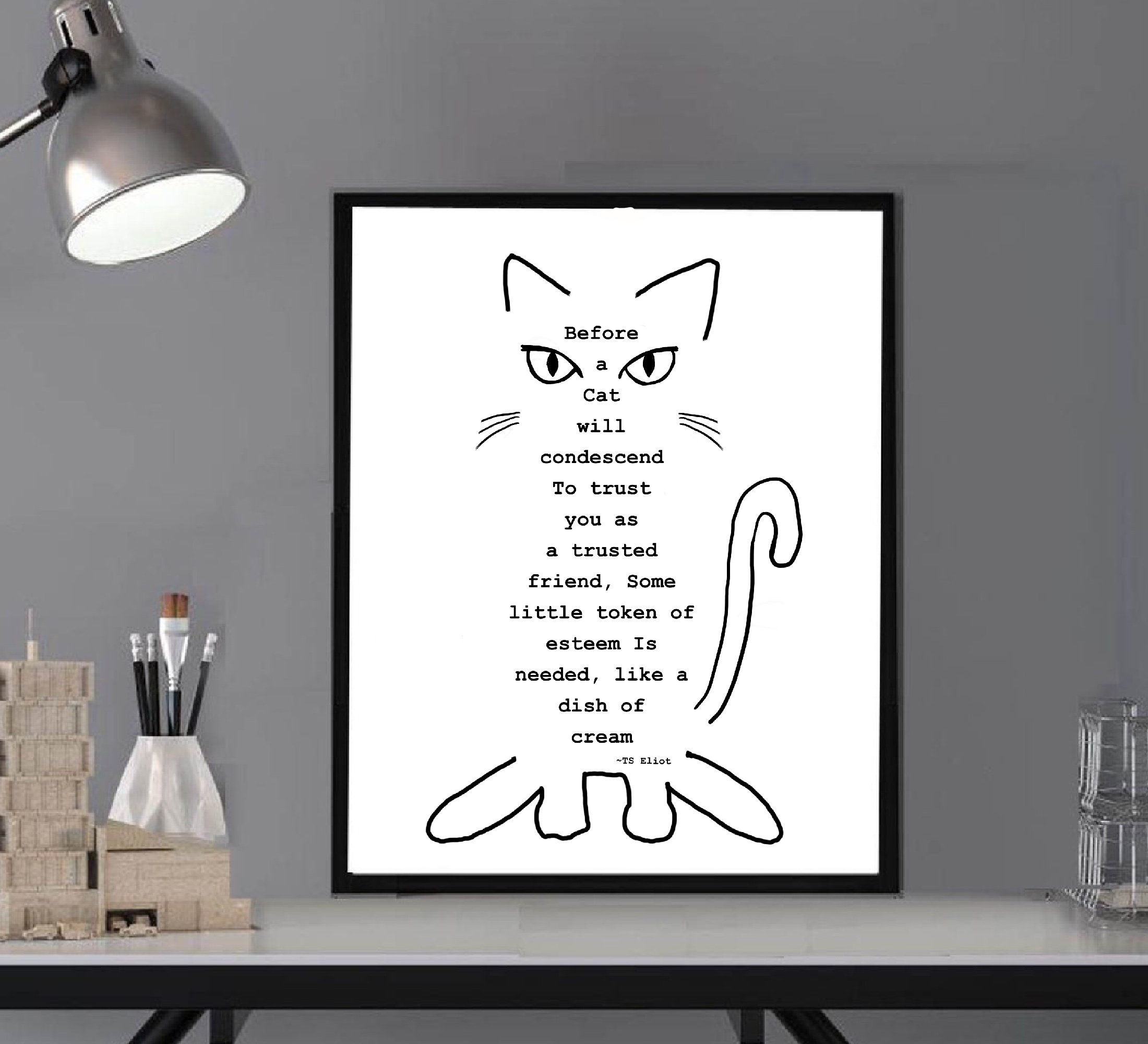 TS Eliot Cat Poem, Famous Poet Print, Printable Wall Art, Cat Lover ...