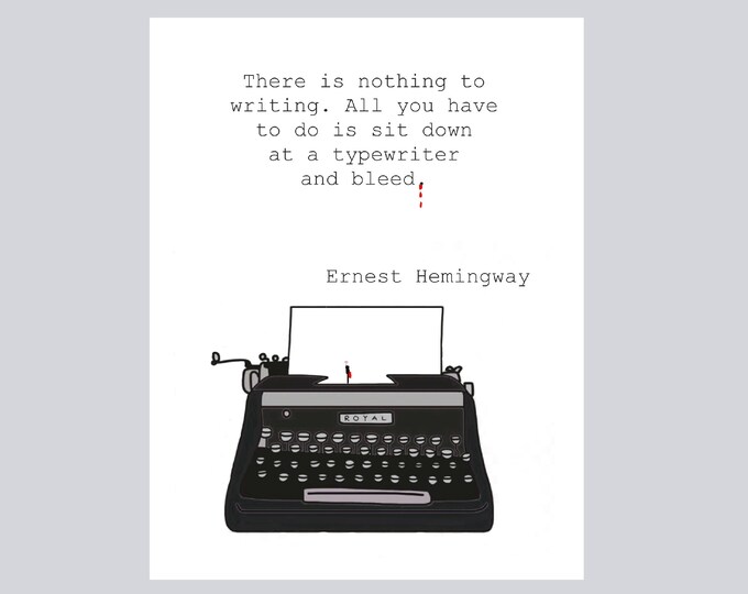 Framed Iconic Hemingway Print, Wall Art, Ernest Hemingway, Key West ...