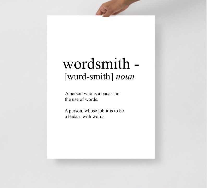 Humorous Wordsmith Definition Poster, Geek Art, Funny Art Print, Wall ...