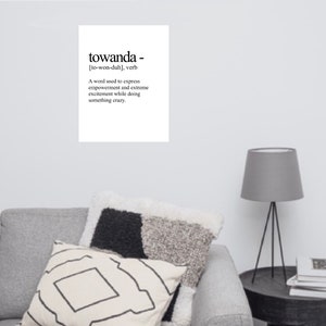 Towanda Definition Print, Movie Quote Print, Humorous Definition Print ...