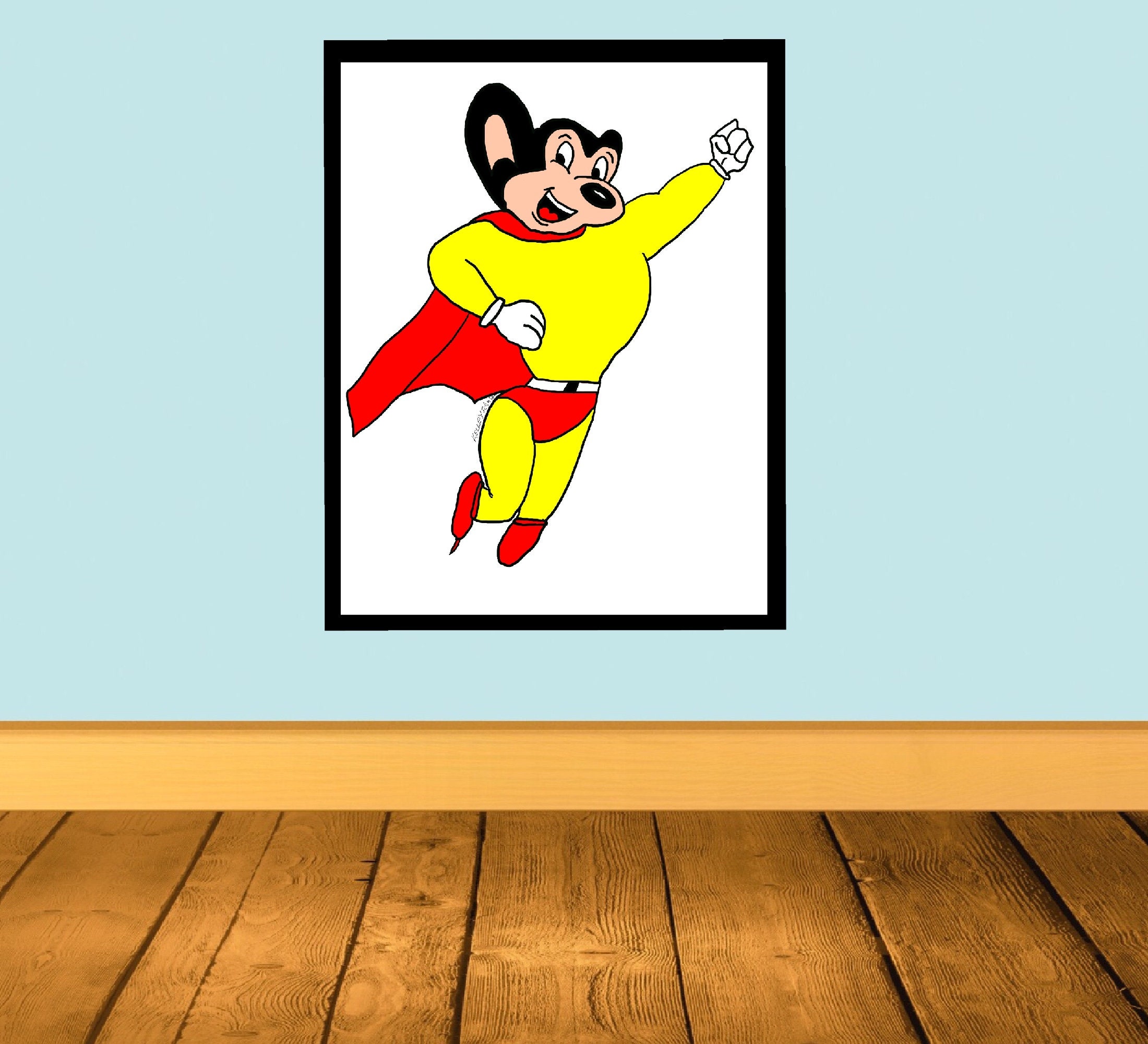 Mighty Mouse Retro Drawing, Instant Digital Download, Classic Cartoon ...