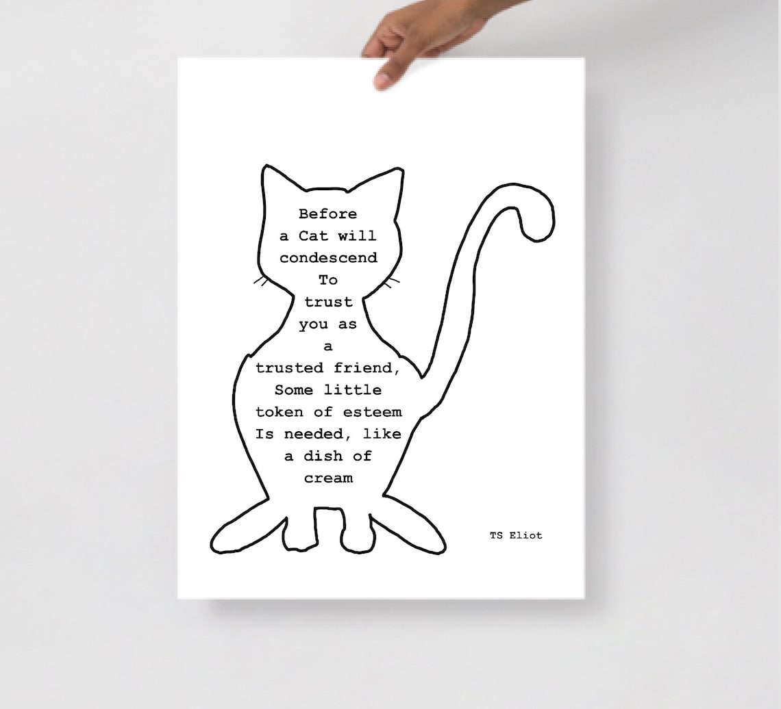 TS Eliot Cat Poem Famous Poet Print Printable Wall Art Cat - Etsy