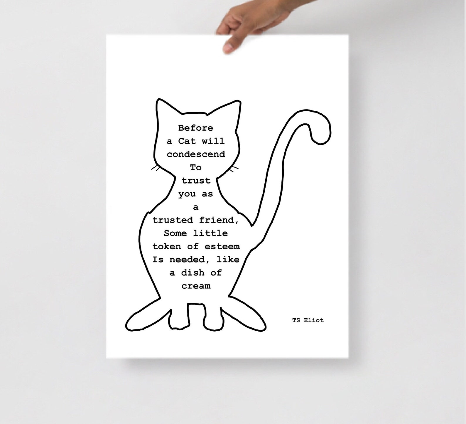 TS Eliot Cat Poem Famous Poet Print Printable Wall Art Cat - Etsy