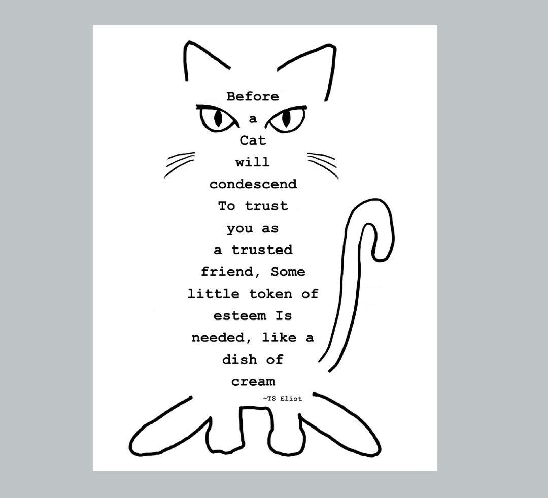 TS Eliot Cat Poem, Famous Poet Print, Printable Wall Art, Cat Lover ...