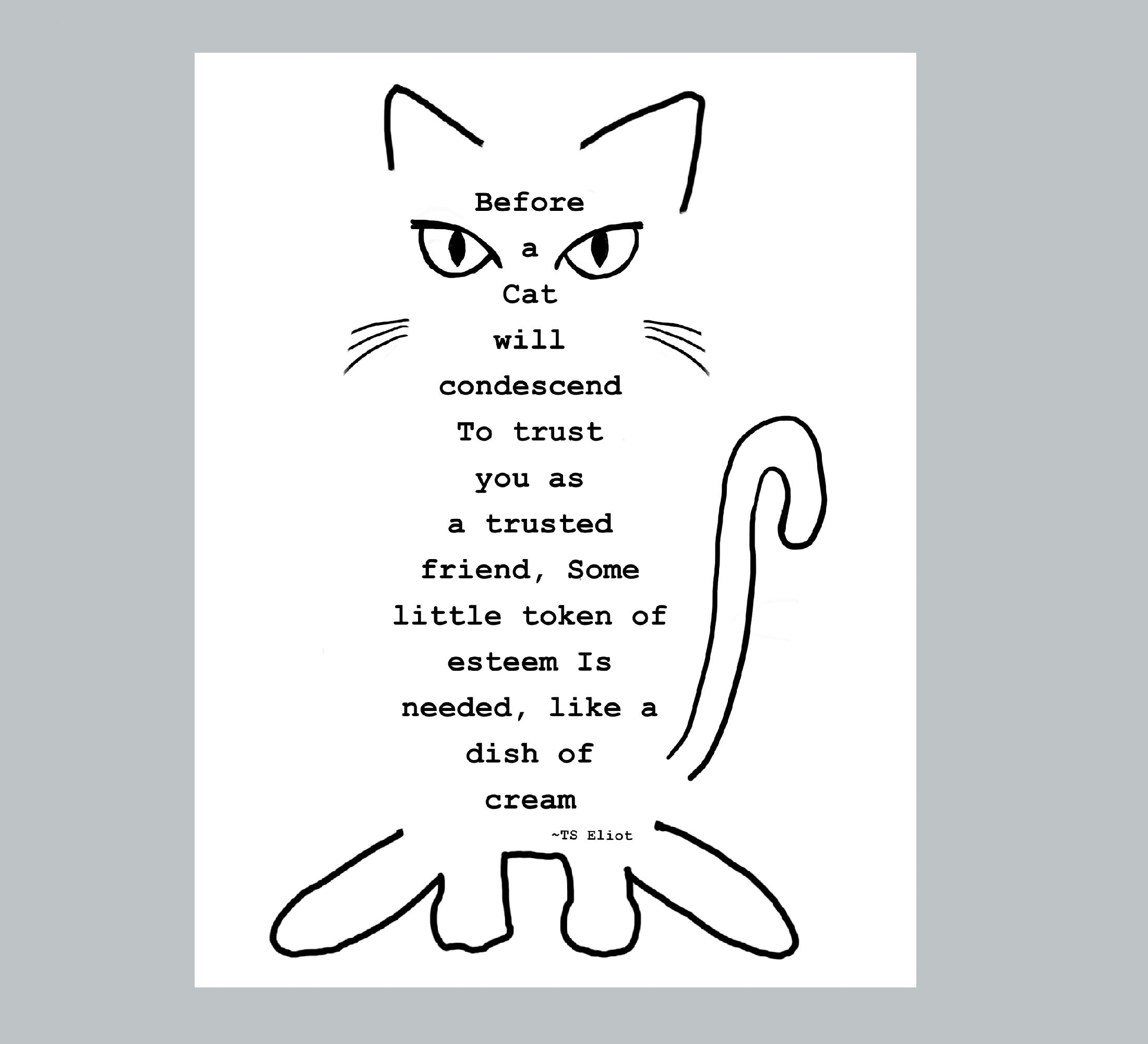 TS Eliot Cat Poem, Famous Poet Print, Printable Wall Art, Cat Lover ...